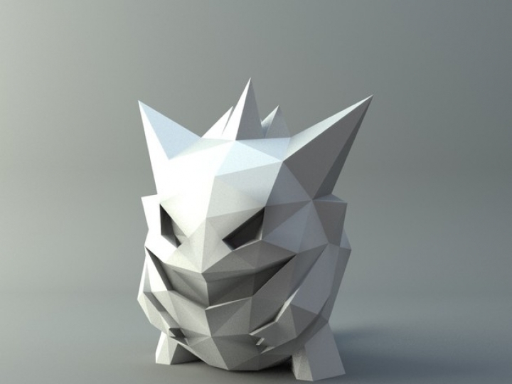 3D printable Gengar low-poly Pokemon